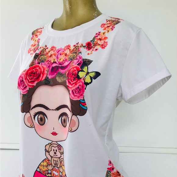 Tops | Nwot From Mexico To You Frida Kahlo Wearable Art Print Top Size ...